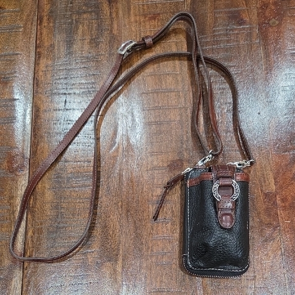 Brighton | Bags | Brighton Black And Brown Leather Mini Crossbody Bag ...
